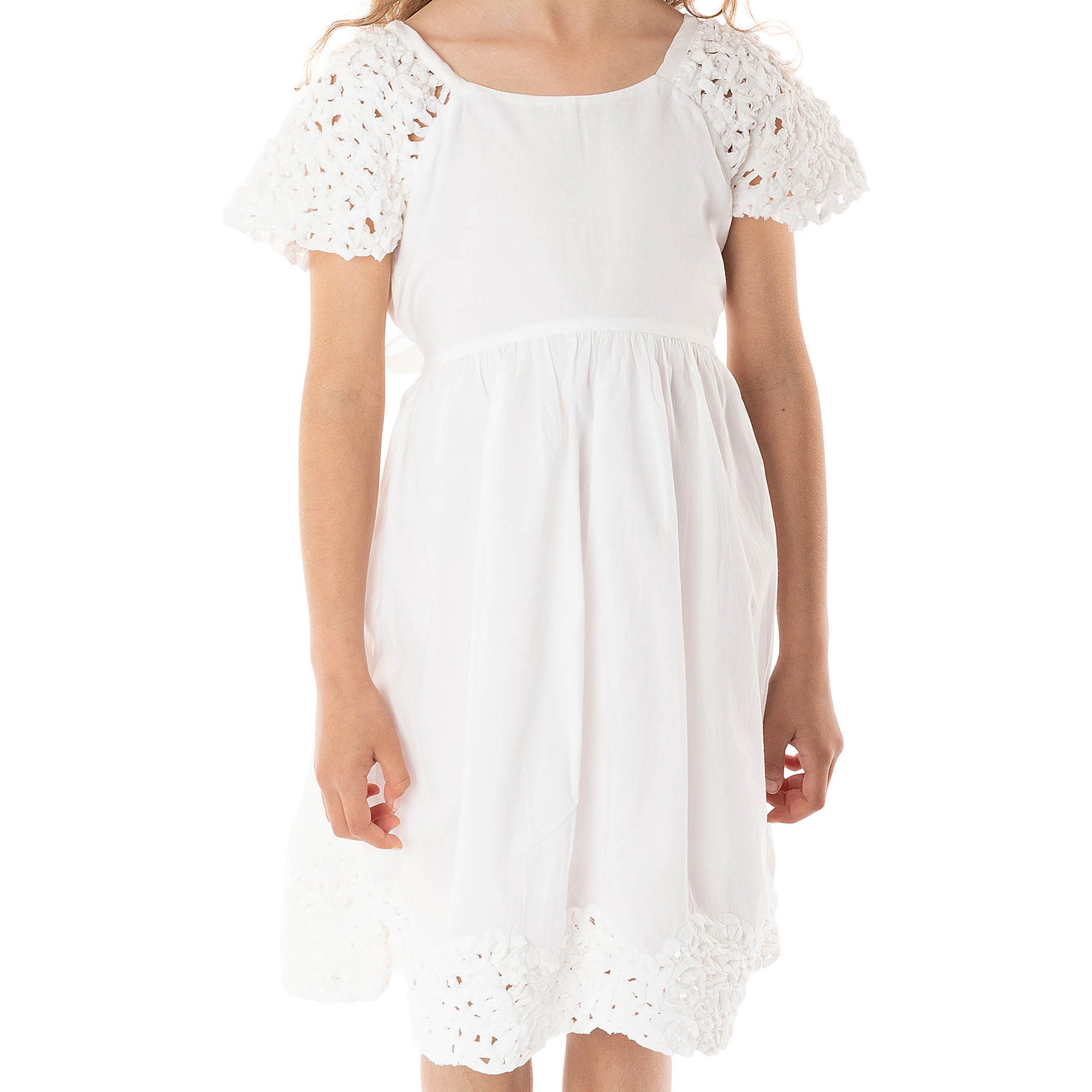 White Textured Dress | Girls Cotton Dress | Comfort Clothing | Ruhmee
